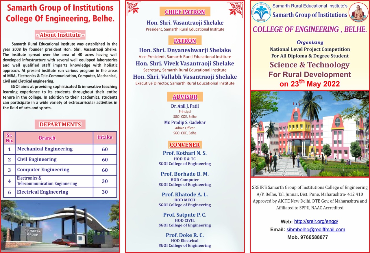 Science & Technology for Rural Development 2022 – Samarth Group Of Institute